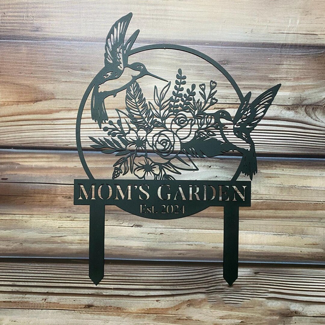 Custom Hummingbirds Metal Garden Stake, Flower Hummingbird Metal Stake ...