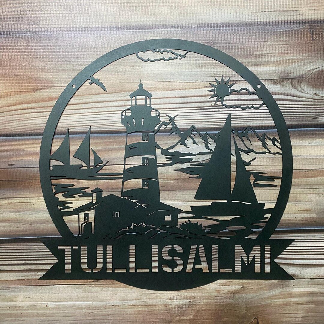 Personalized Lighthouse Metal Wall Art, Custom Lighthouse Family Name ...