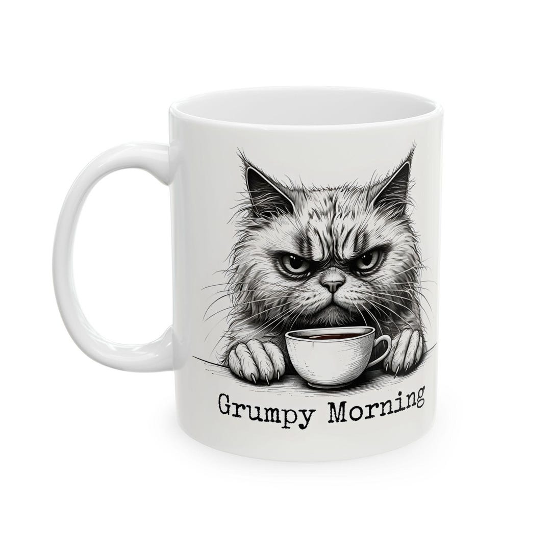 Grumpy Morning Coffee Mug - Start Your Day With a Purr-fect Dose of ...