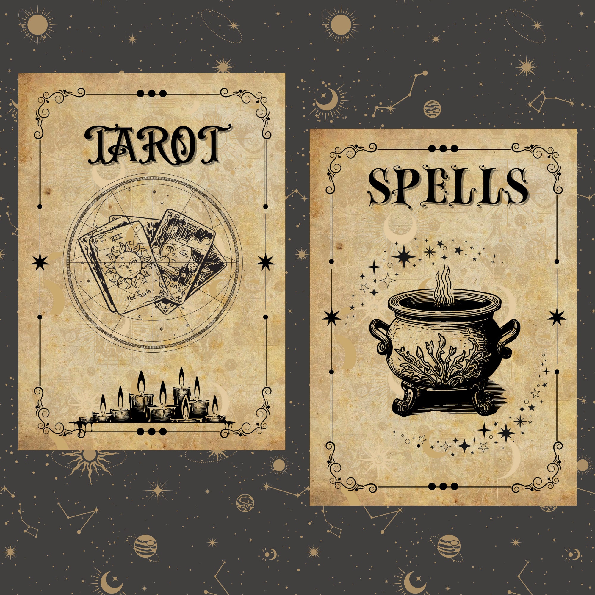 Book of Shadows Dividers Pages • Printable • Wicca • Digital File Only ...