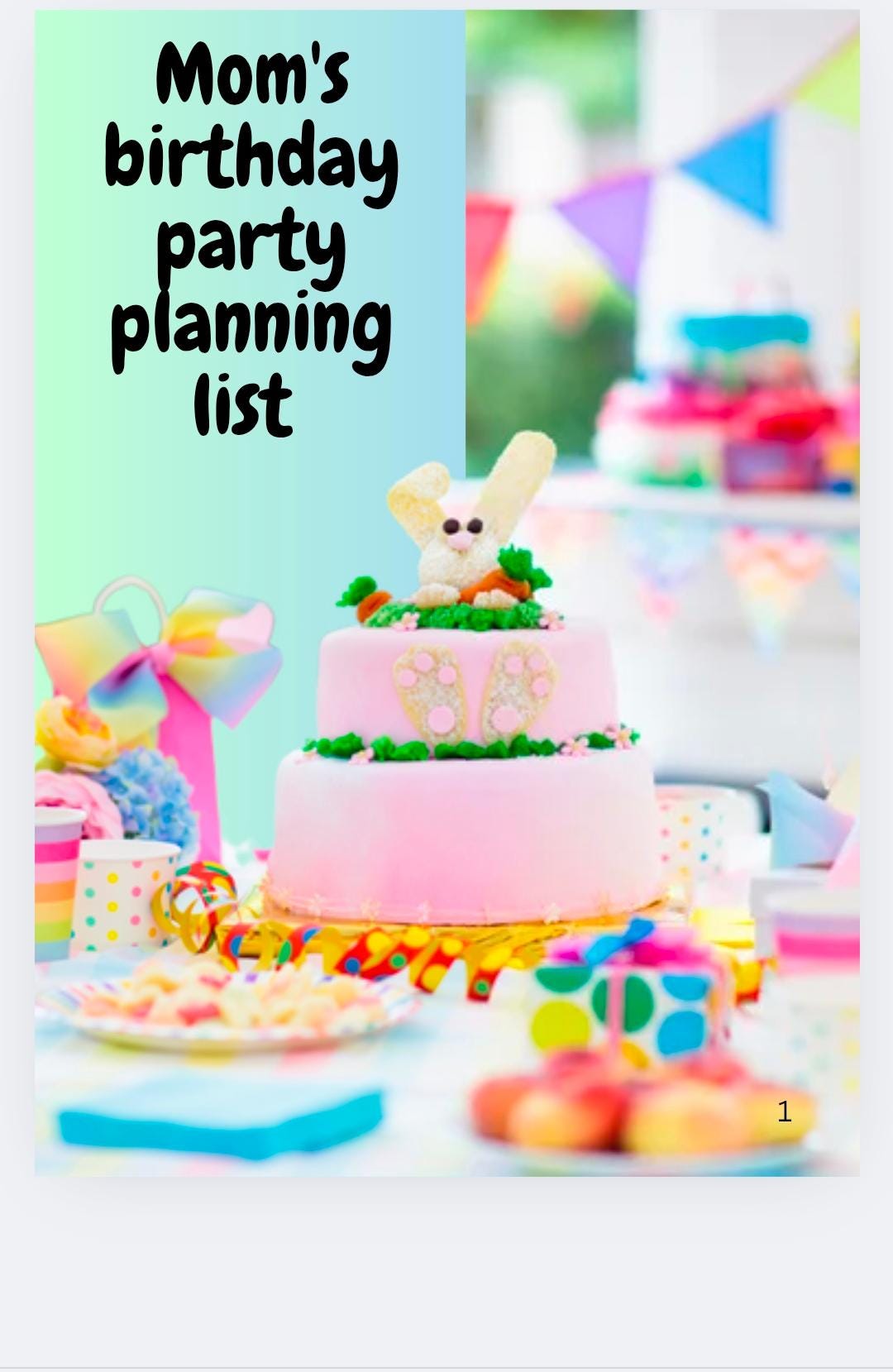 Birthday Party Planning List for Download - Etsy