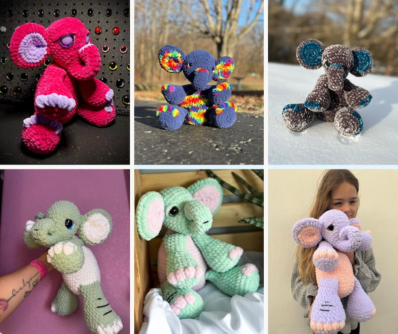 Elephant Snuggler Crochet Pattern: Easy Plush Toy (PDF Pattern) - Etsy