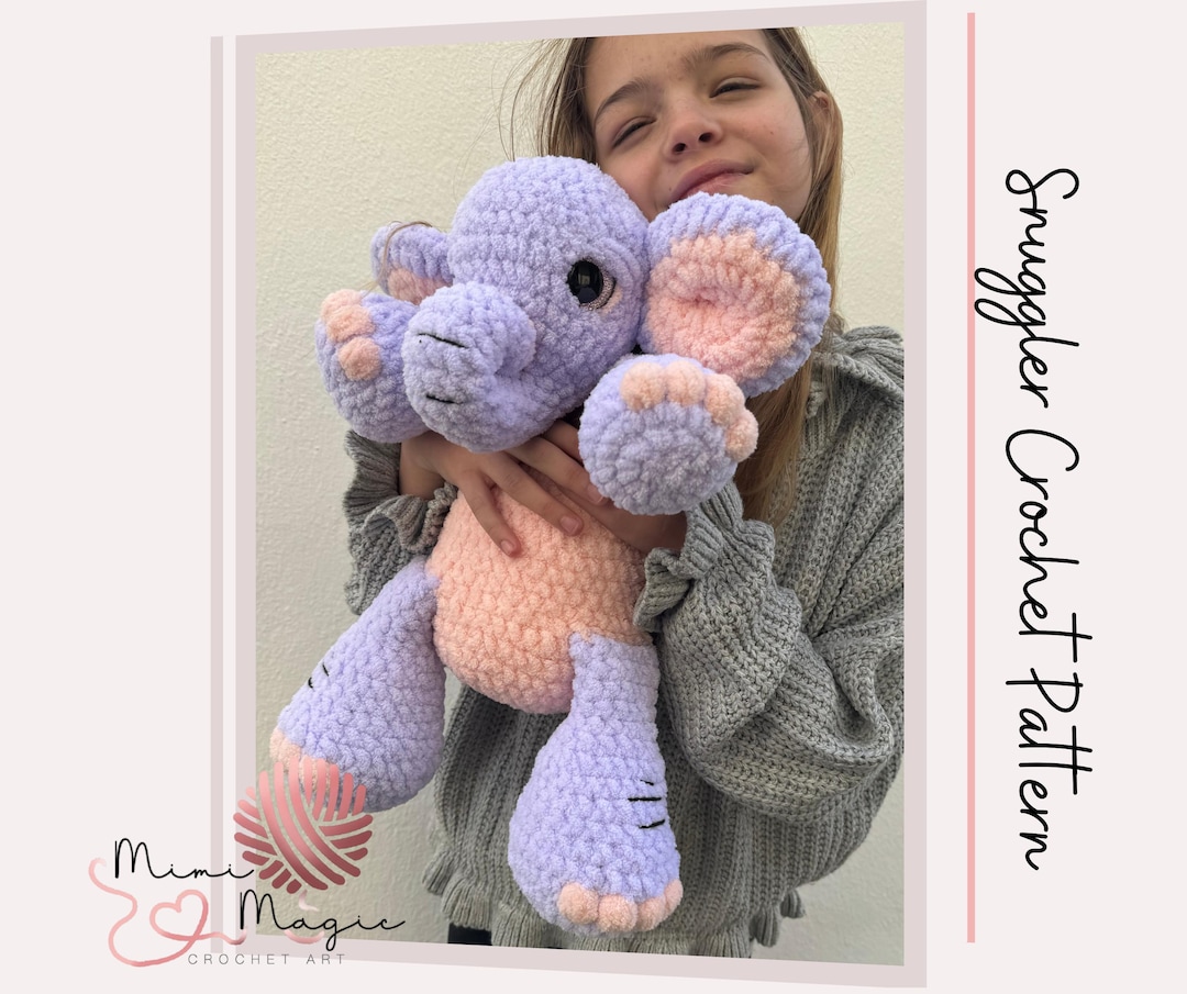 Elephant Crochet Pattern - Amigurumi Snuggler Plush Toy. Elephant ...