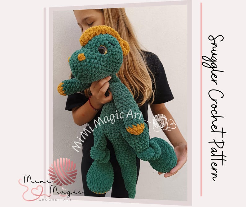 Parasaurolophus Snuggler Crochet Pattern: Easy Dino Plush (PDF Pattern ...