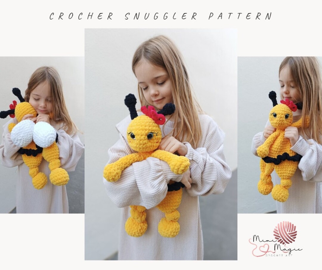 Lady Bee Crochet Snuggler Pattern. Lovely Amigurumi Pattern. Plush Toy ...