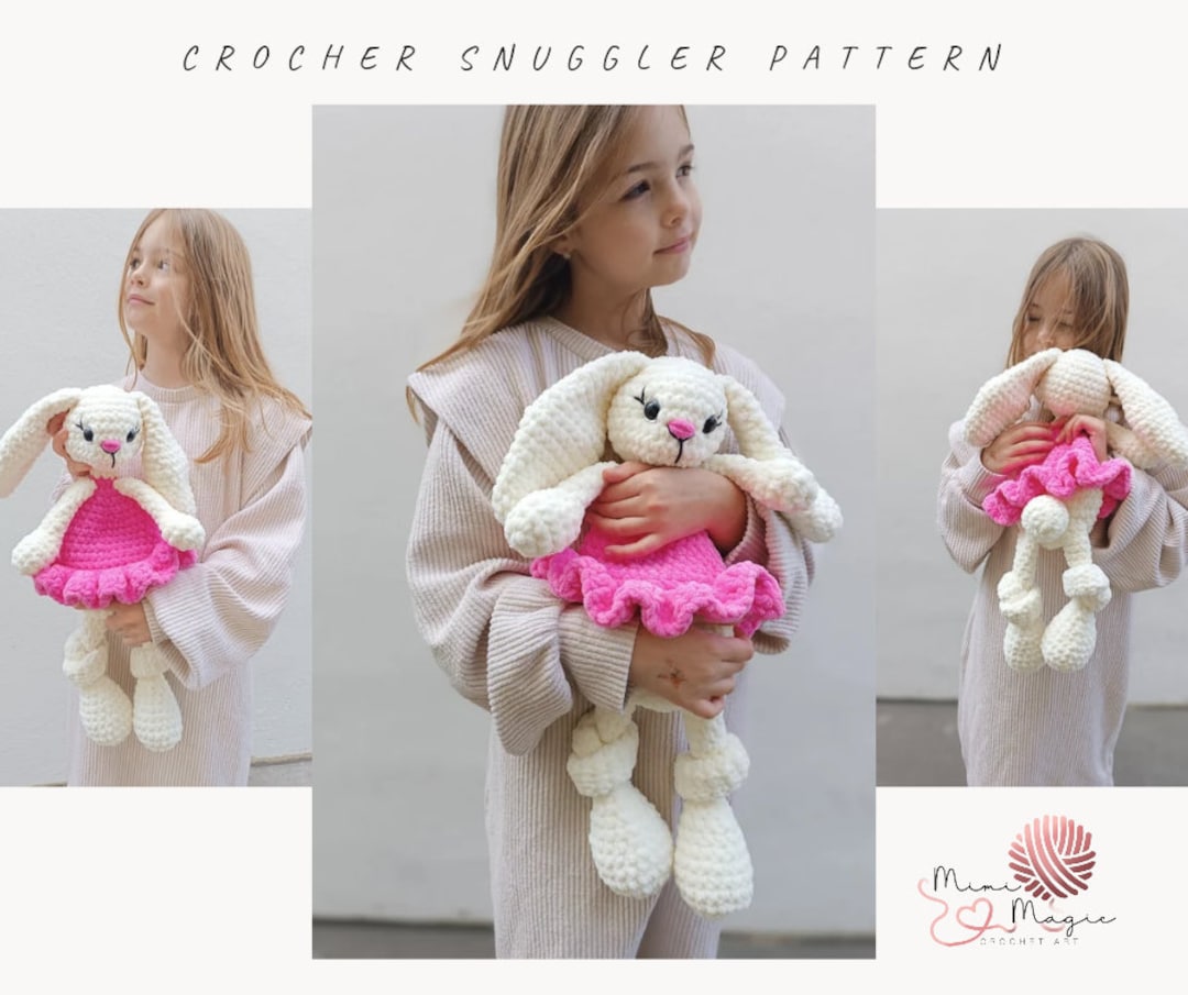 Bunny Crochet Snuggler Pattern. Rabbit Security Blanket Toy. Plush Toy ...