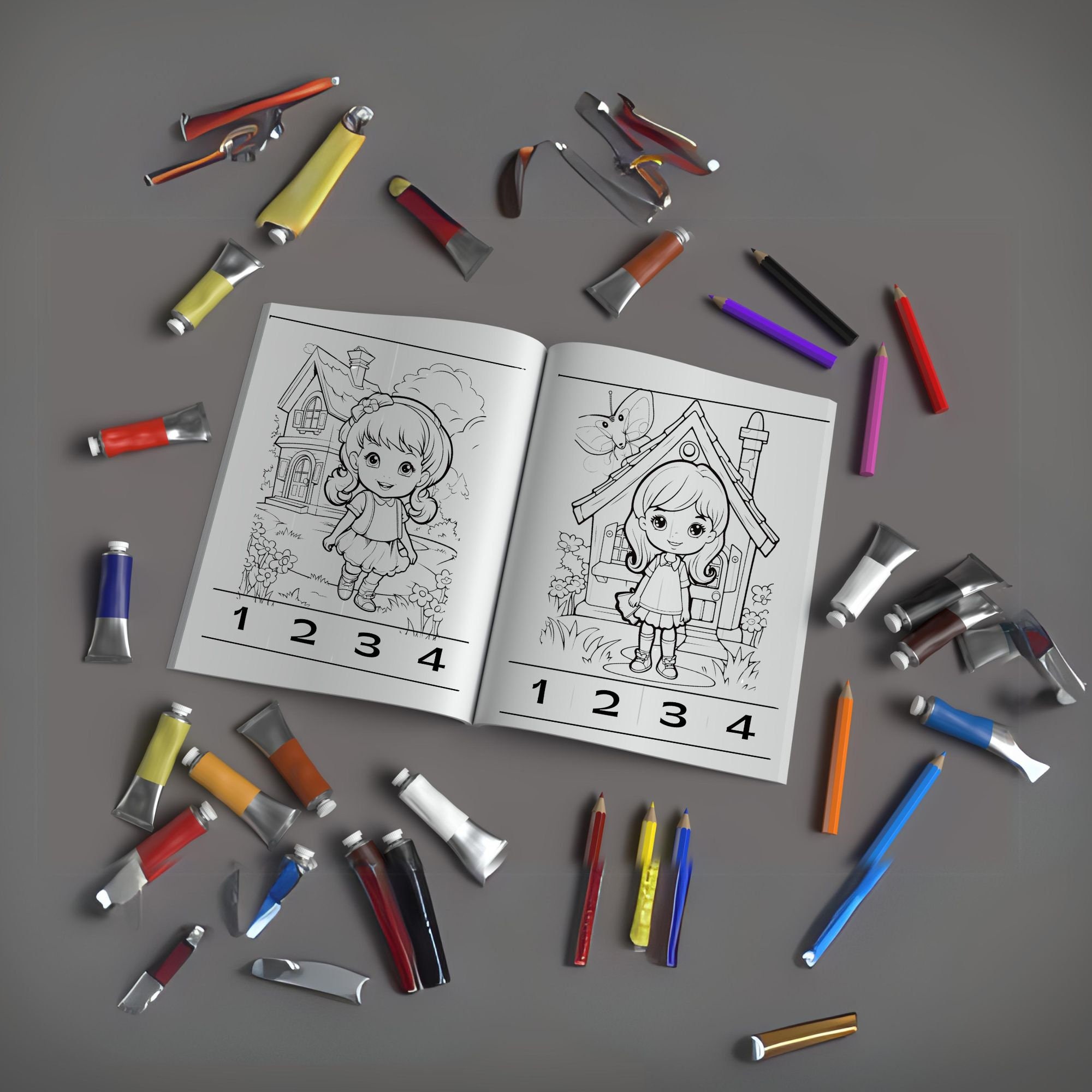 Cute Fairy Coloring Book With Number Grids: 60 Pages of Enchanting ...