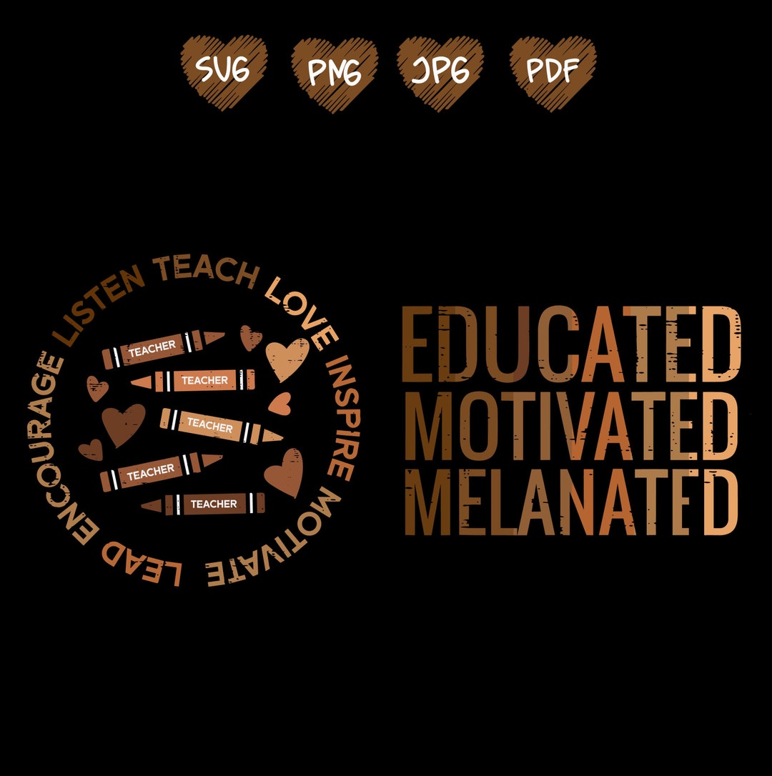 Educated Motivated Elevated Melanated Svg Png, Melanin Svg, Black ...