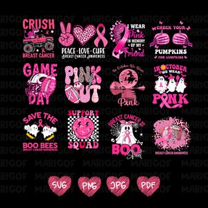 Breast Cancer Awareness Football SVG Bundle Pink Ribbon Tackle Cancer ...