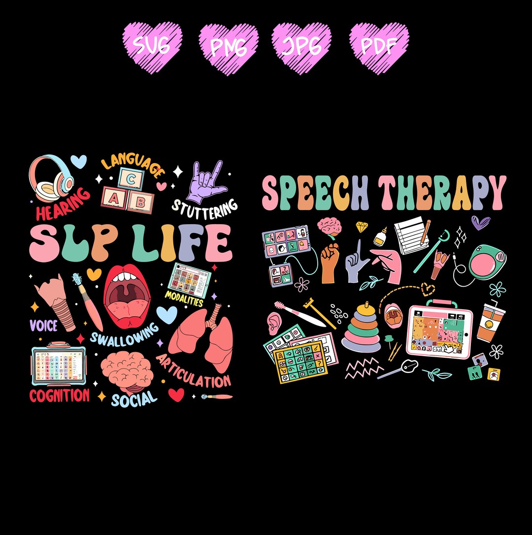 SLP Speech Therapy Digital Files | Speech Language Pathologist PNG SVG ...
