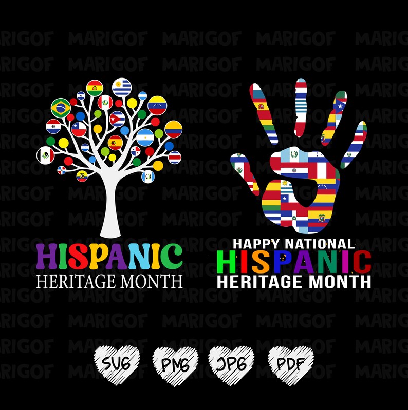 Bold Hispanic Heritage Month Pride Flag With Cultural Roots SVG PNG ...