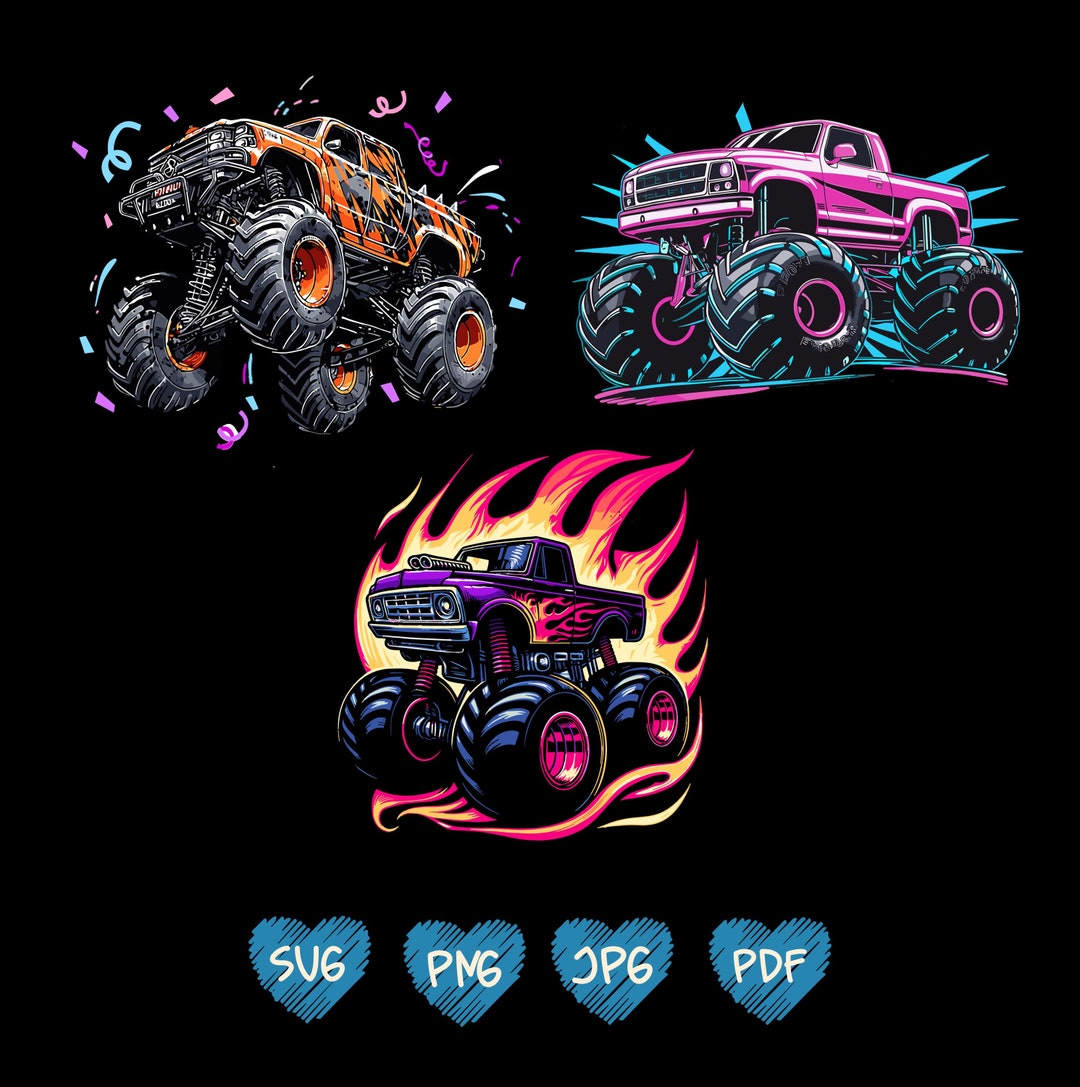 Monster Trucks Are My Jam Svg Png, Truck Clipart, Truck Sublimation ...