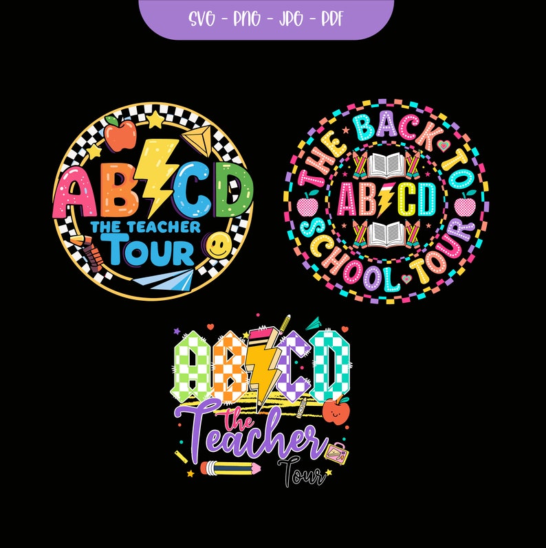 ABCD Preschool Rocks SVG Png Pdf, Pencil Lightning Bolt, Back to School ...