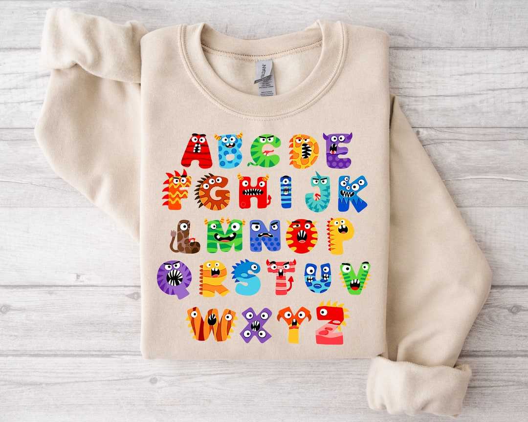 Spooky Alphabet Monster PNG Halloween Teacher Costume, Cute ABCD ...