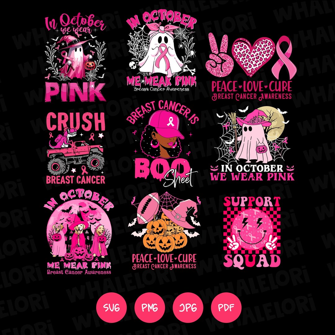 Breast Cancer Svg Png Bundle, Pink Awareness Ribbon Svg,cancer ...