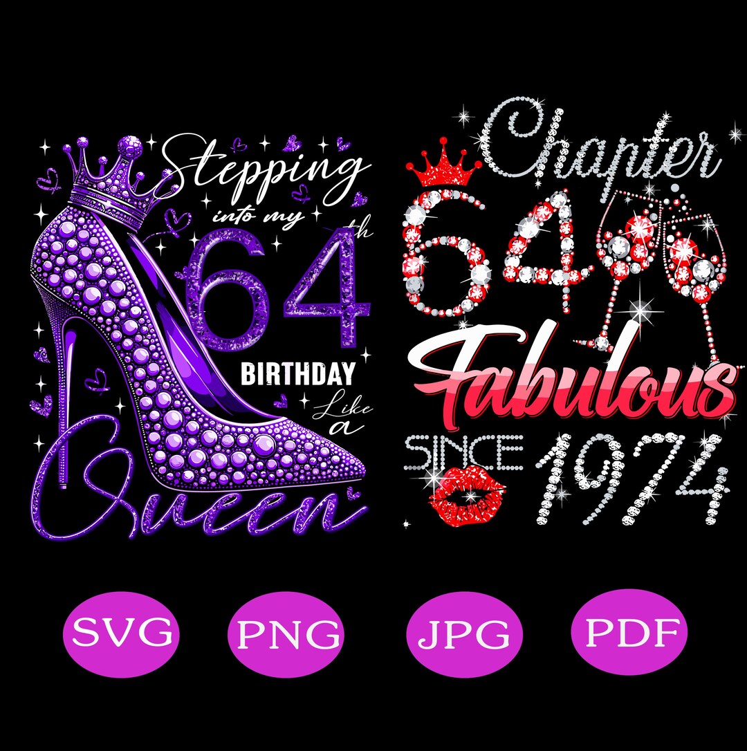 64th Birthday Svg Png 64th and Fabulous Png ,64th Birthday Svg, 64th ...