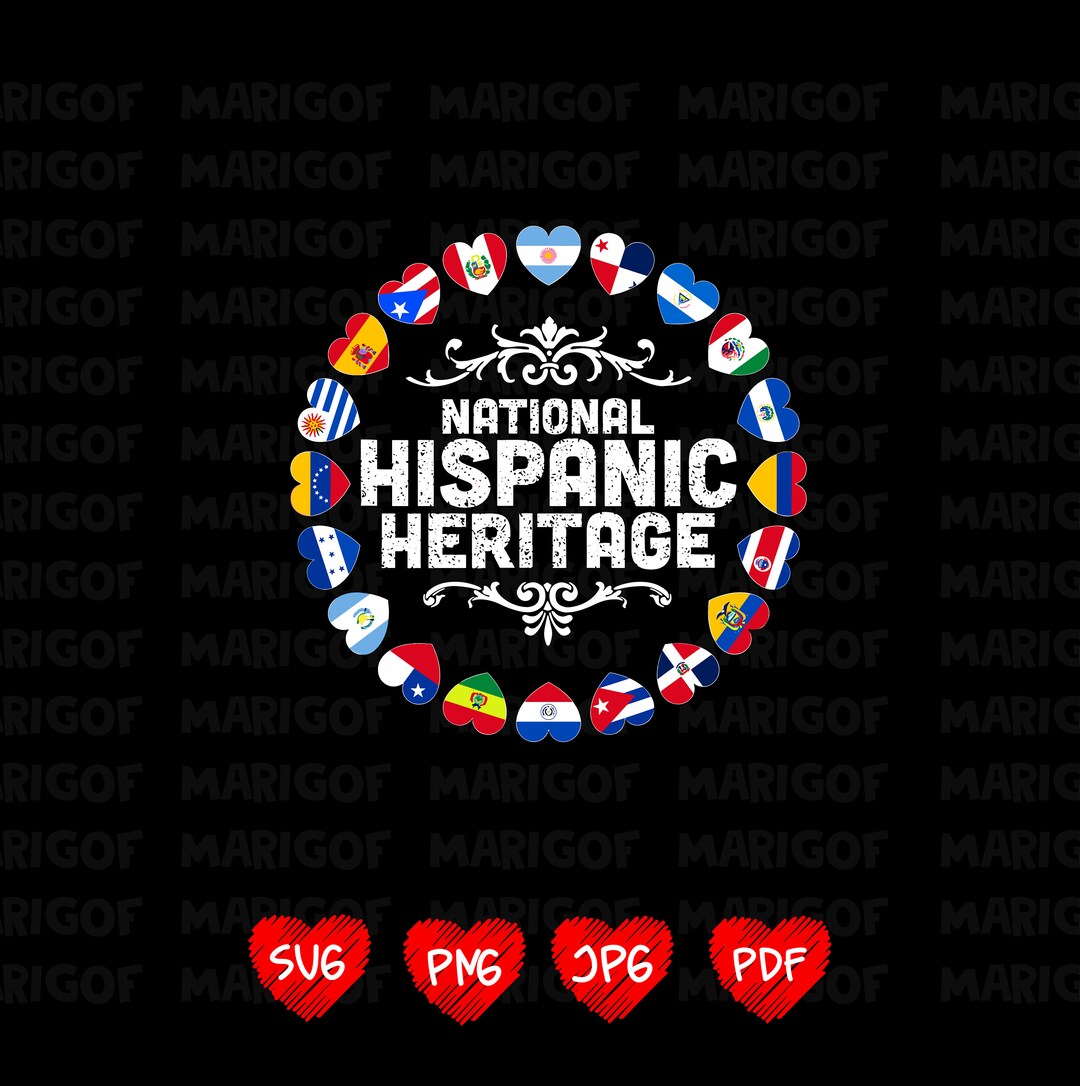 Hispanic Heritage Month Banner Svg, National Hispanic Month PNG, Flags ...