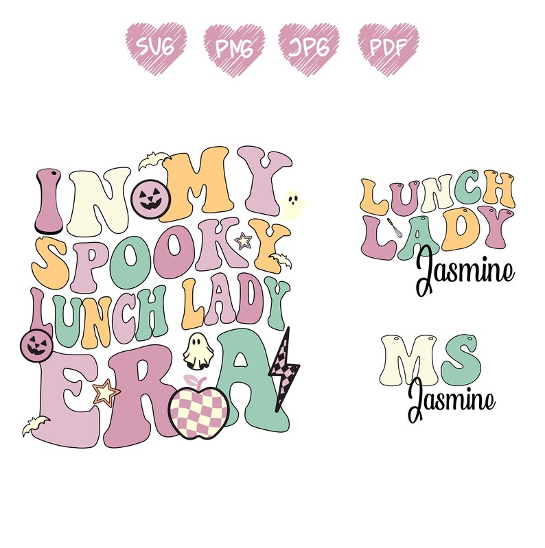 Spooky Custom Lunch Lady Era SVG | Personalized Chef Vibes PNG/SVG - Etsy