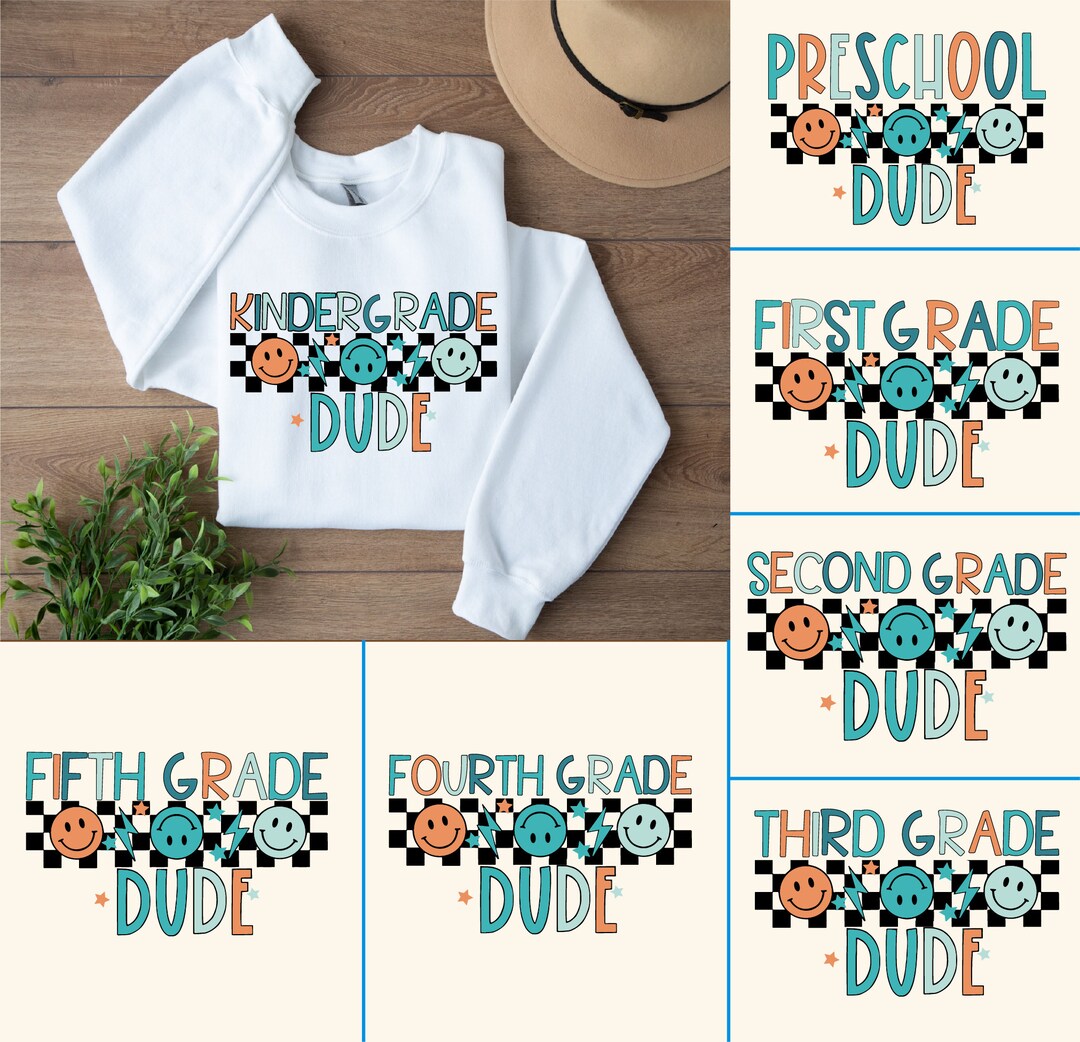 Back to School Bundle Teacher PNG, First Grade Dude, Back to School ...