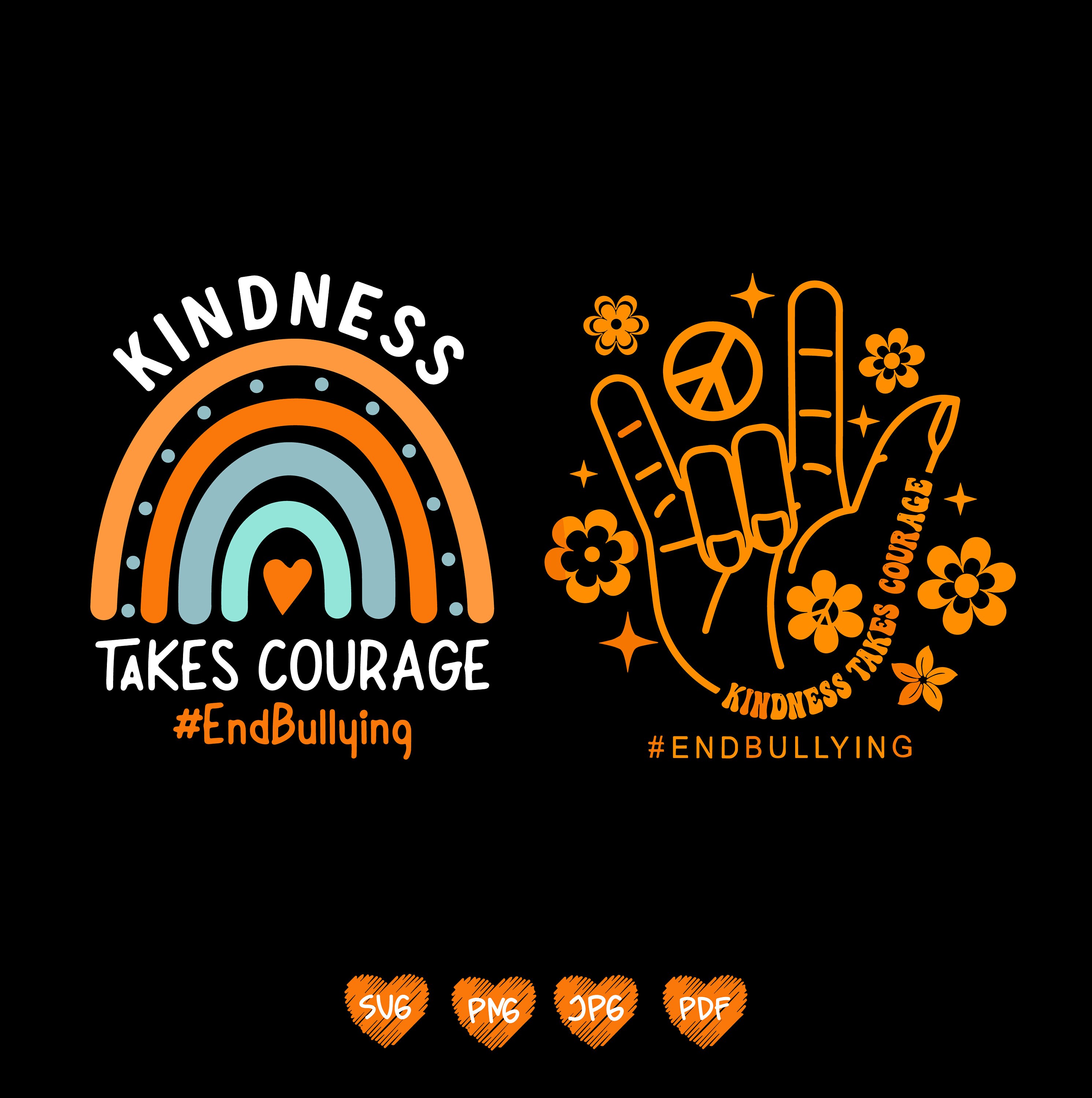 Kindness Takes Courage SVG PNG, End Bullying Svg, Anti Bullying Svg ...