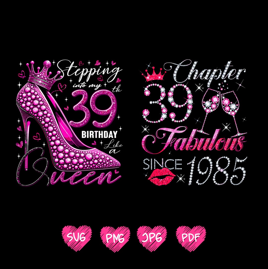 39th Birthday Svg Png ,39th and Fabulous Png ,39th Birthday Svg, 39th ...