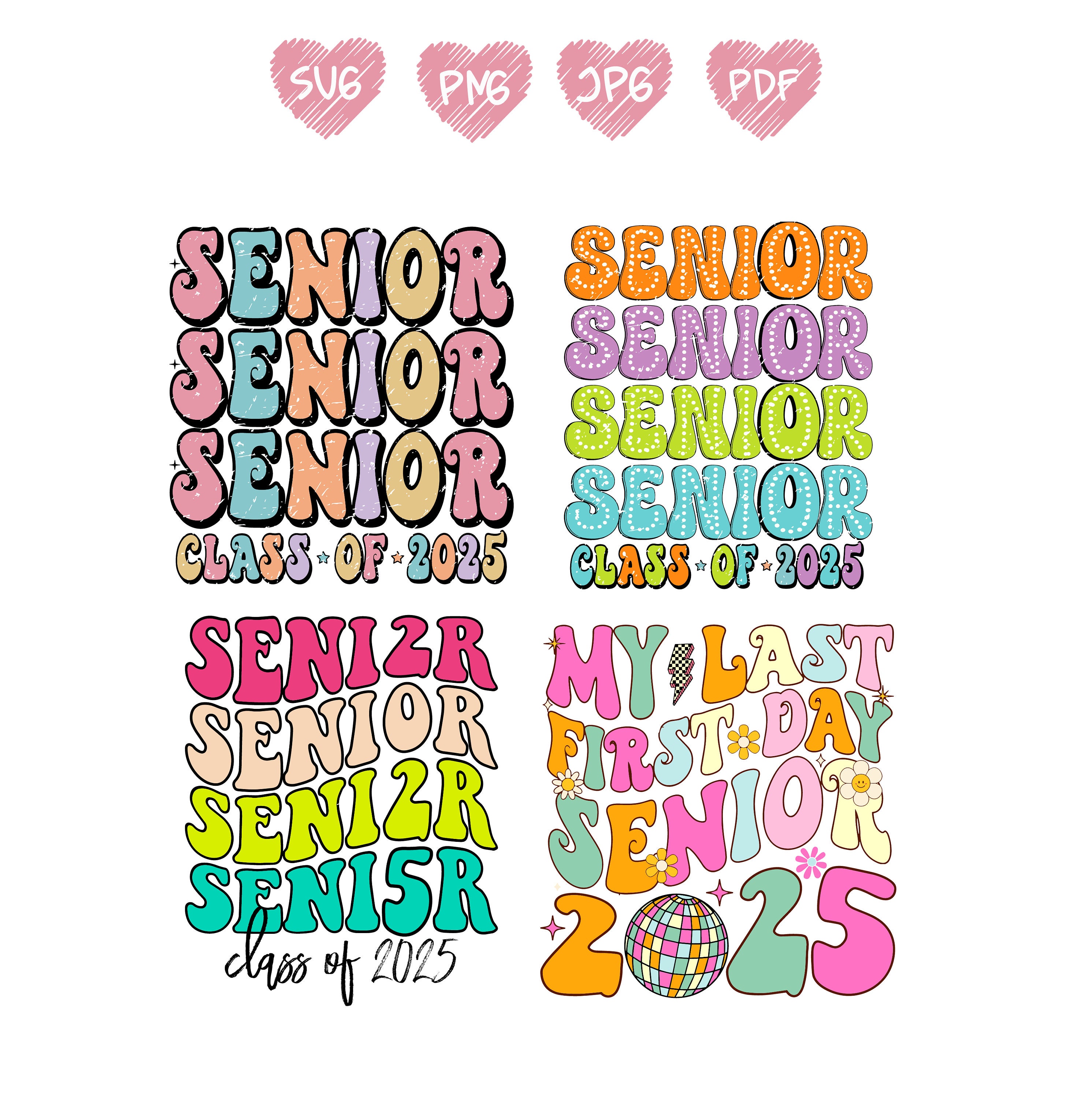 Senior 2025 Senior 2025 Retro Graduation SVG PNG, Graduation Gift ...