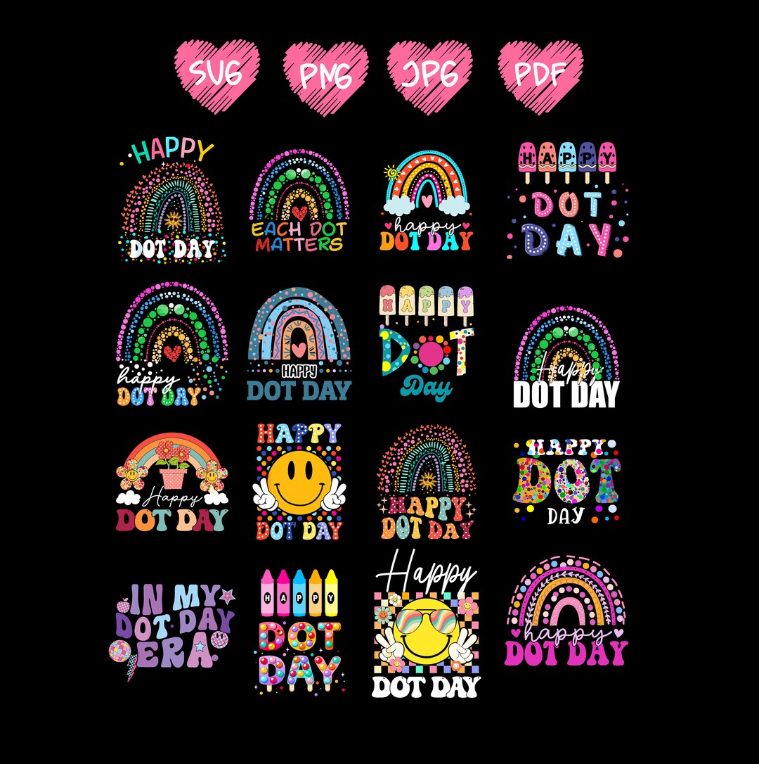 Groovy Dot Day Designs SVG PNG | Make Your Mark | Polka Dots | Happy ...