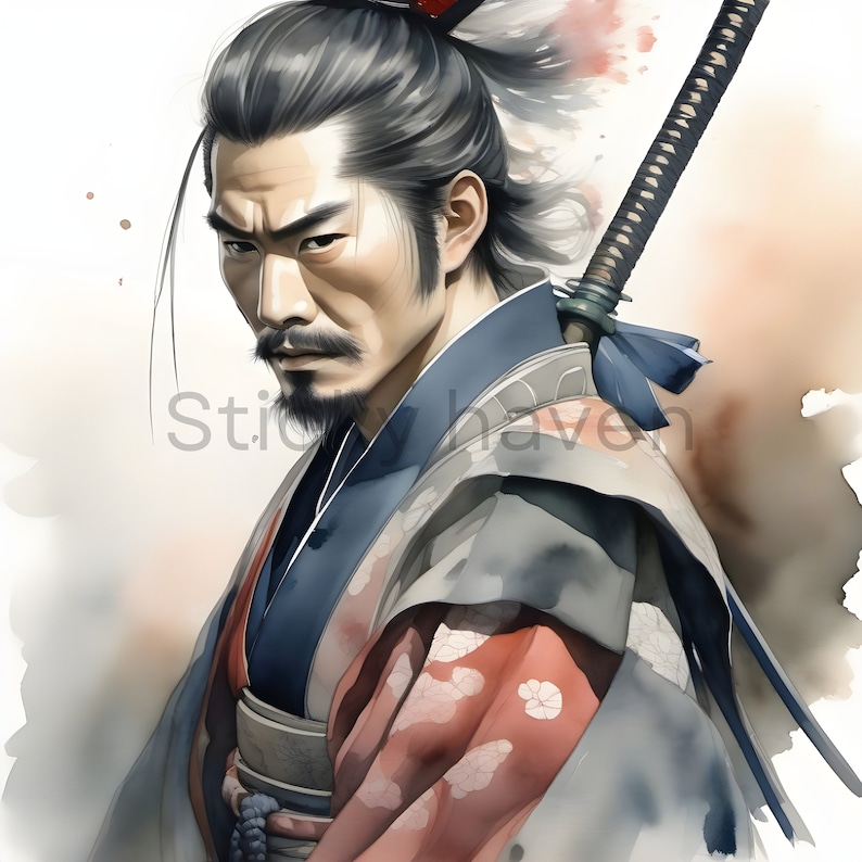 12 High Quality Artworks of Samurai Pngs Card Making, Wall Art, Digital ...