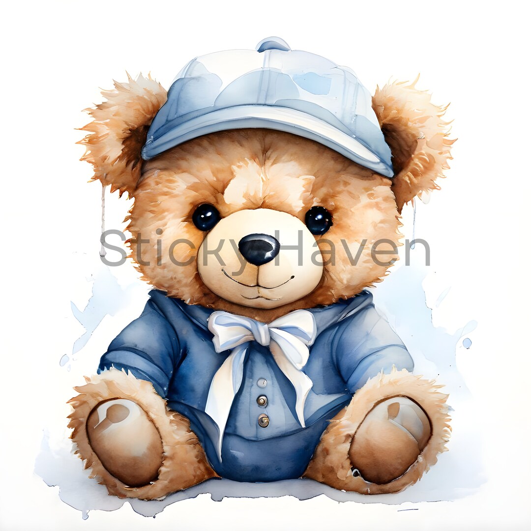 10 High Quality Artworks of Teddy Plush Bears blue Jpgs I Card Making ...