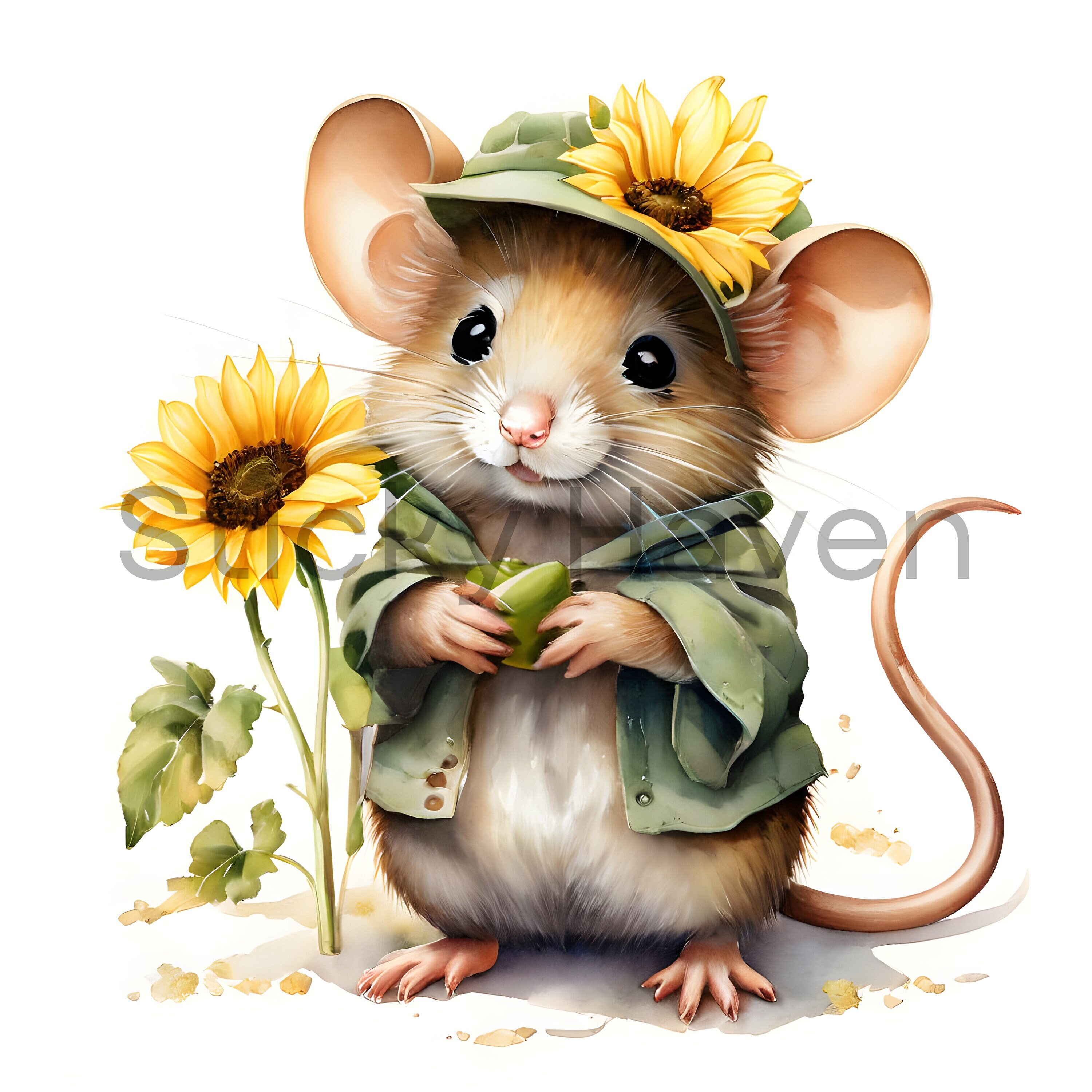 13 High Quality Artworks of Cute Mice With Flowers Jpgs Card Making ...