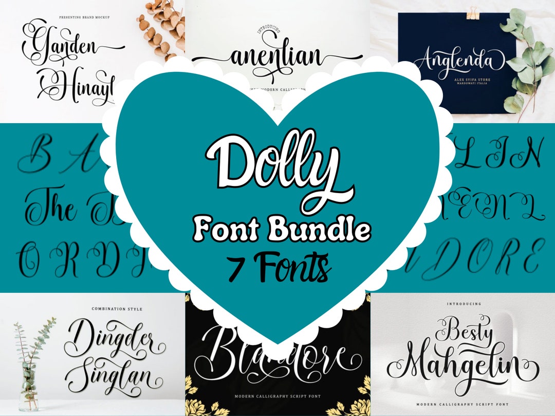 Dolly Font Bundle Calligraphy, Modern, Handwritten, Craft Fonts, Design ...