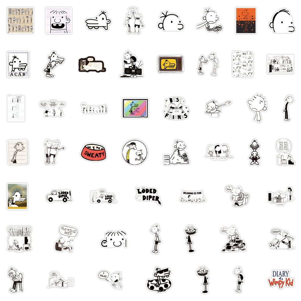 50 Diary of a Wimpy Kid Sticker Pack - Etsy