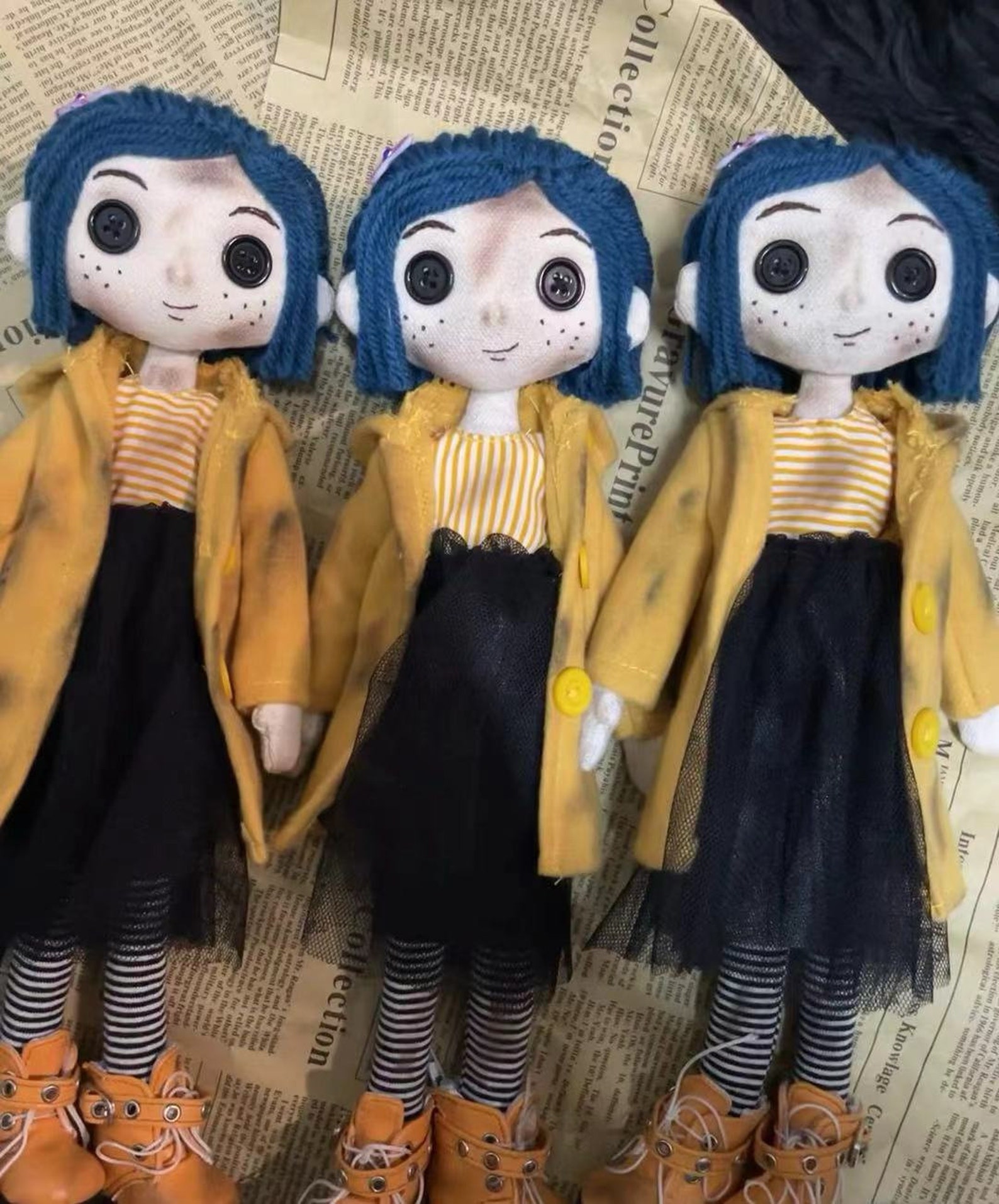 Button Eye Doll/handmade Rag Doll/coraline Doll - Etsy