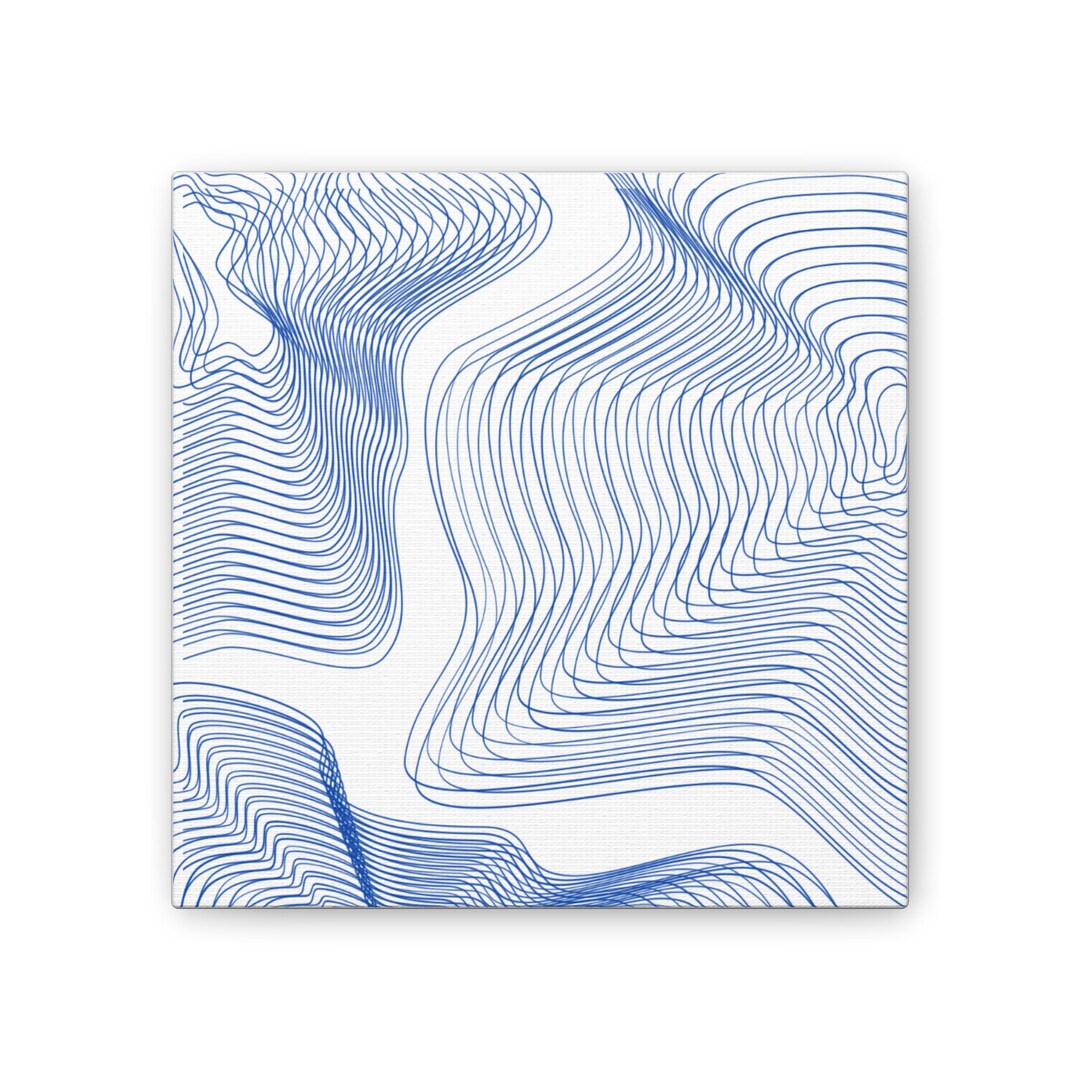 Abstract Blue Line Canvas Print – Modern Minimalist Wall Art - Etsy