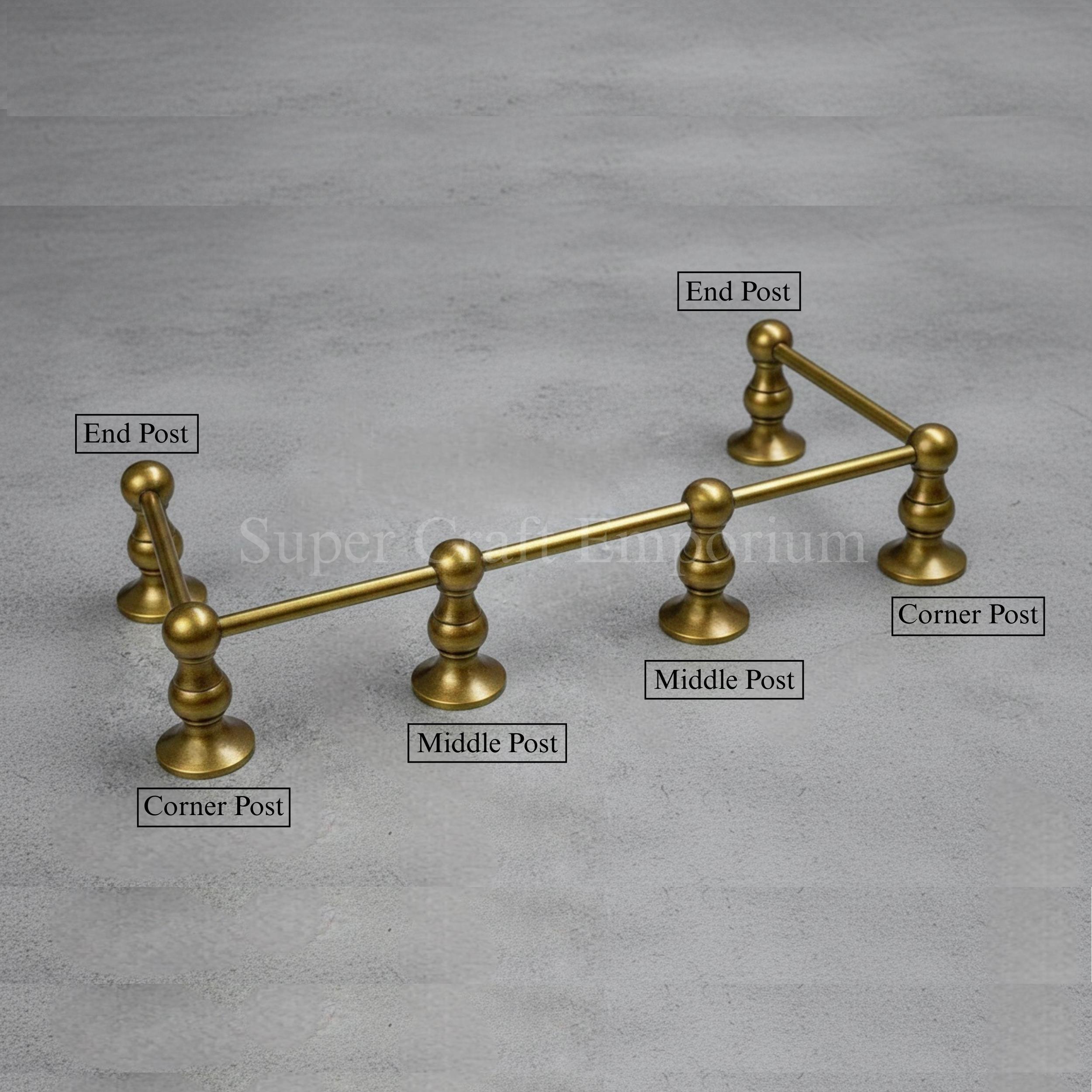 Unlacquered Antique Brass Gallery Rails | Vintage Style Bookshelf Rails ...