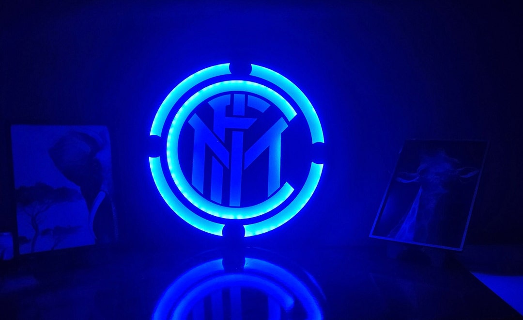 Inter Emblem Led Sign Lighted Inter Logo Wall Decor Led Light Frame ...