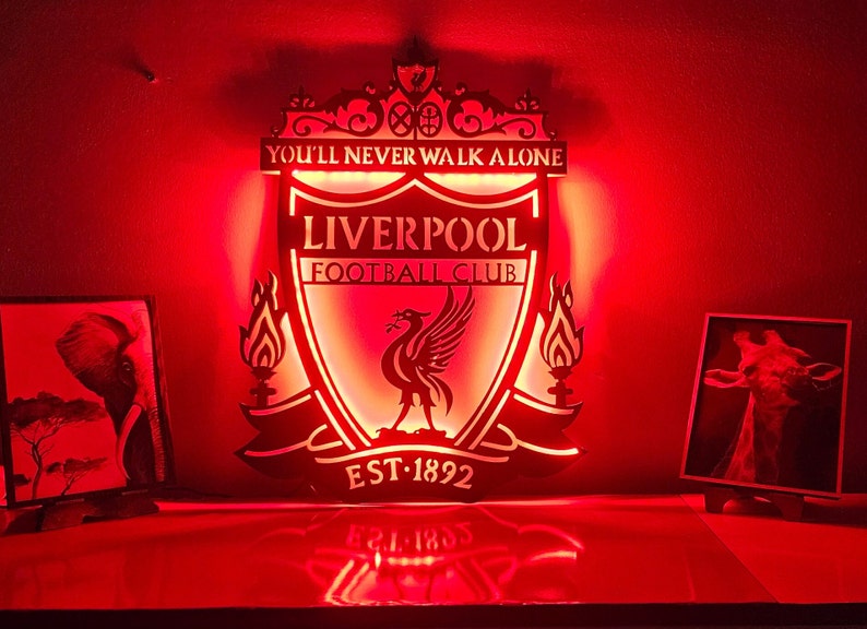 FC Liverpool Emblem Led Sign Lighted Liverpool Logo Wall Decor Led ...