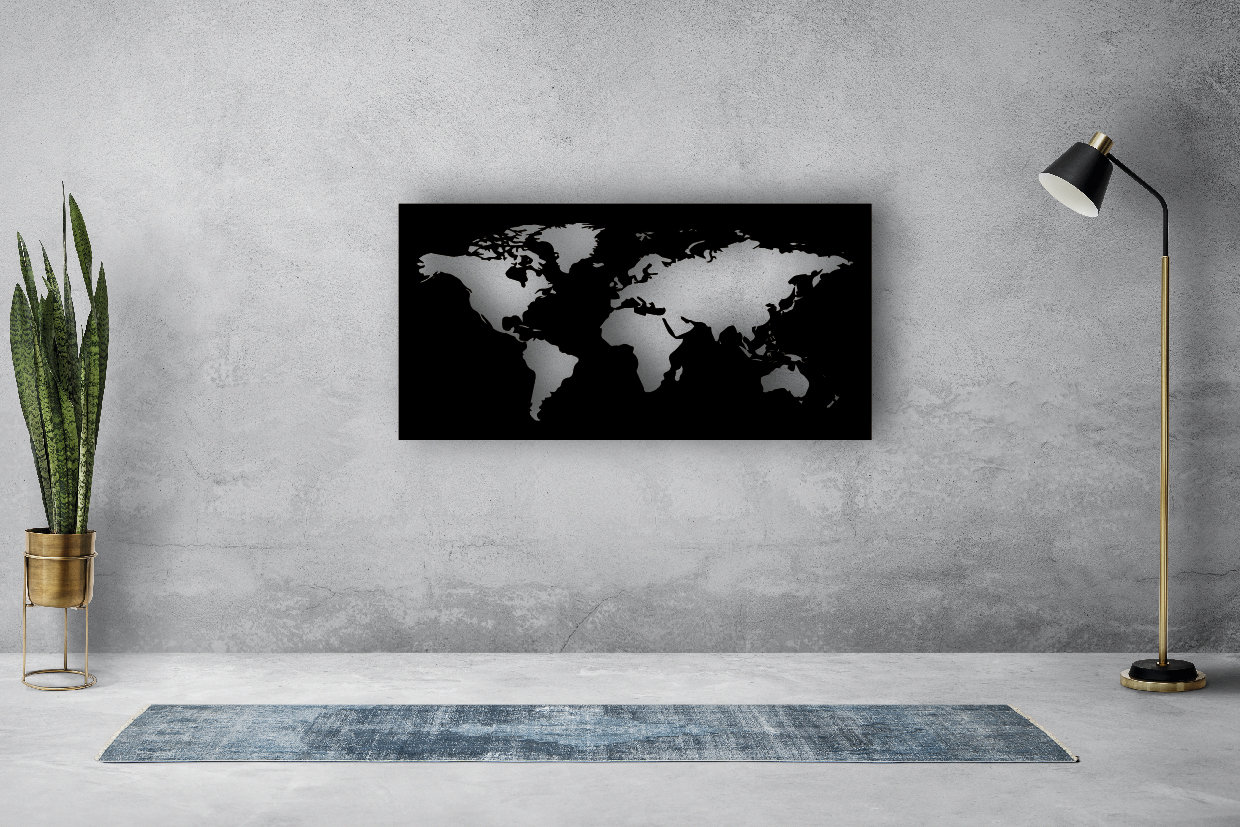 Map Led Sign Lighted Map Wall Decor Led Light Frame RGB Color Changing ...