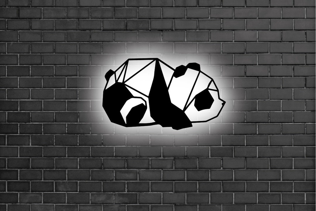 Panda Led Sign Lighted Wall Decor Led Light Frame Decor Illuminated ...