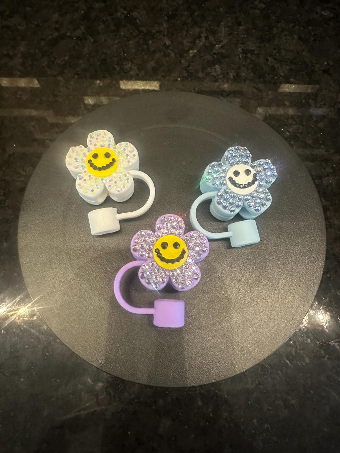 Bling Smiling Daisy Straw Cover - Etsy