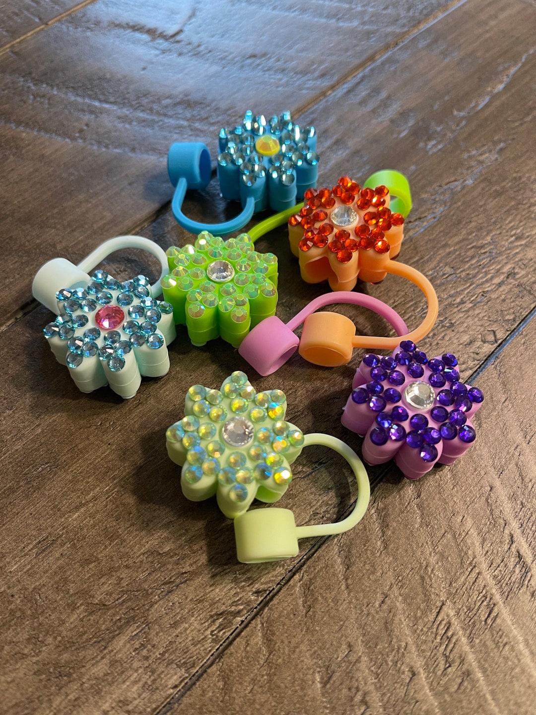 Summer Bling Flower Straw Cover - Etsy