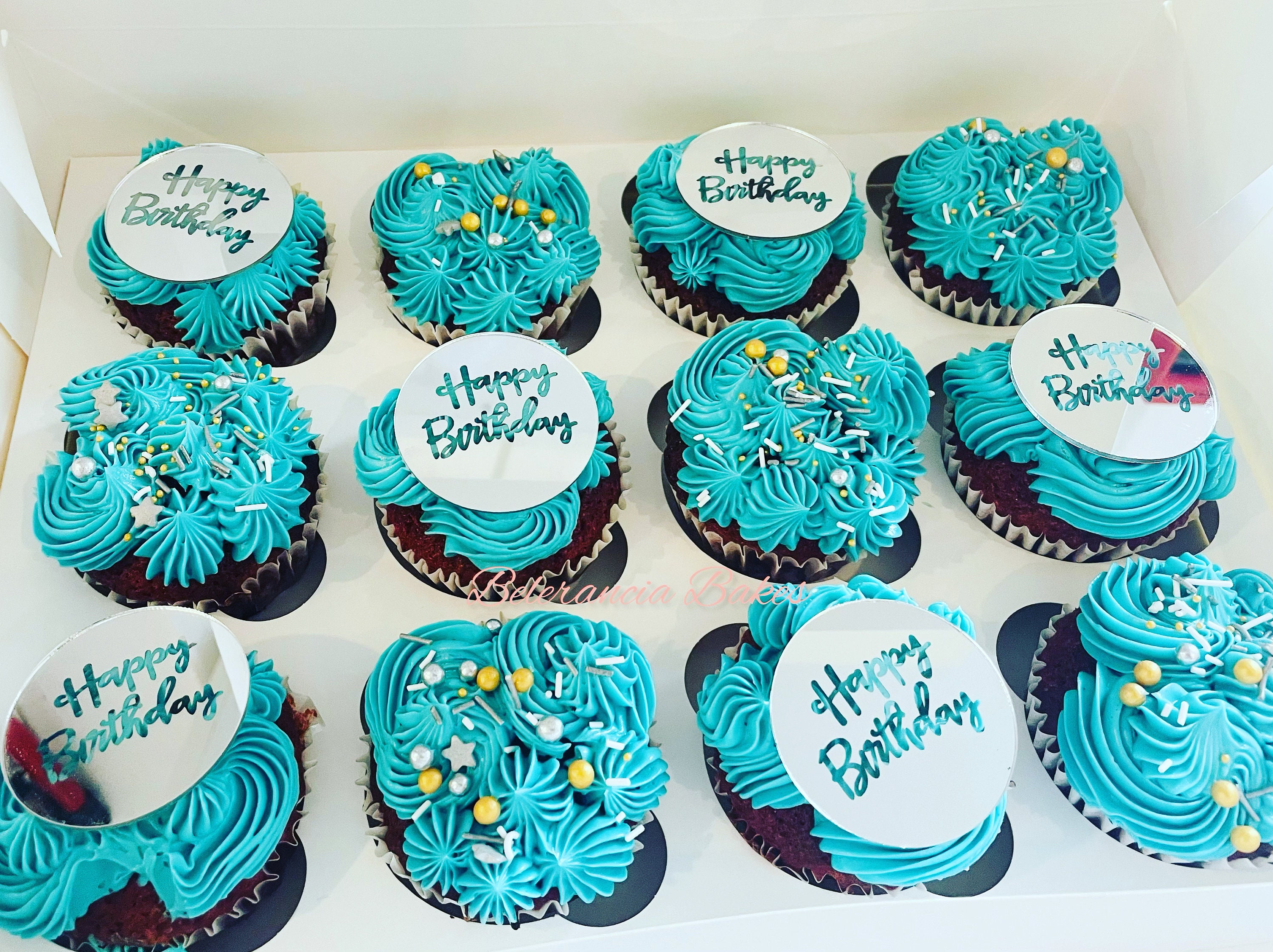 Set of 12 Happy Birthday Cupcakes - Etsy