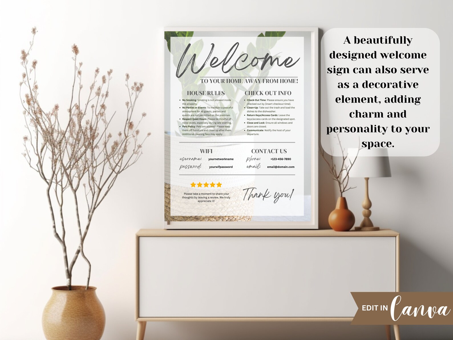 Welcome Sign for Airbnb Hosts | Sign Airbnb Welcome Guide Sign ...