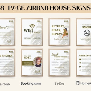 Editable Airbnb House Sign Bundle, Airbnb Signs Bundle Template, Wifi ...