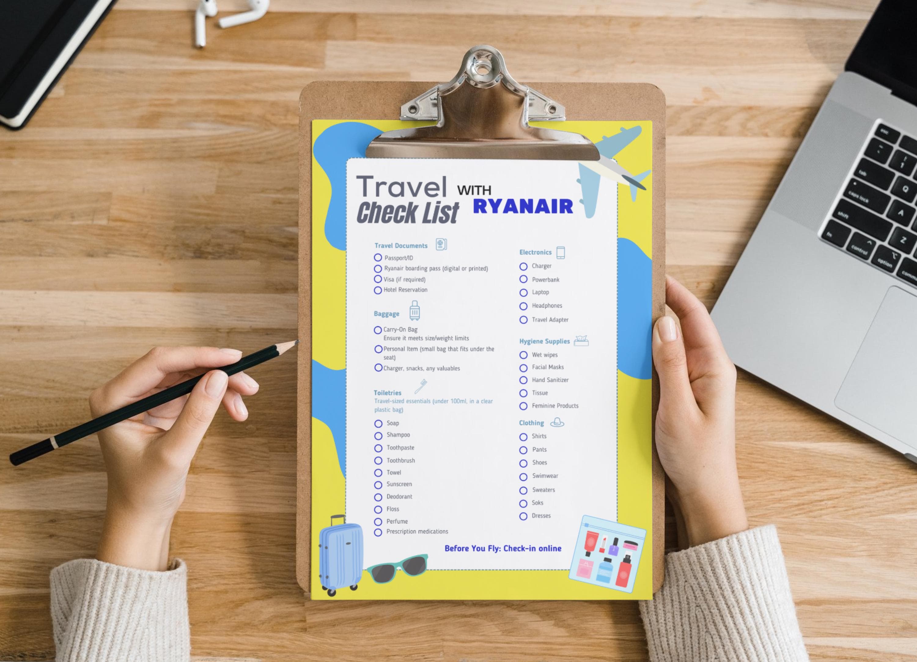 Flying With Ryanair Packing Checklist, Digital Printable Checklist ...