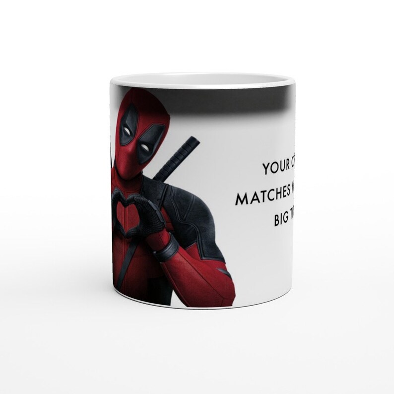 Funny Deadpool Heat Reveal Mug, Your Crazy Matches My Crazy, Deadpool ...