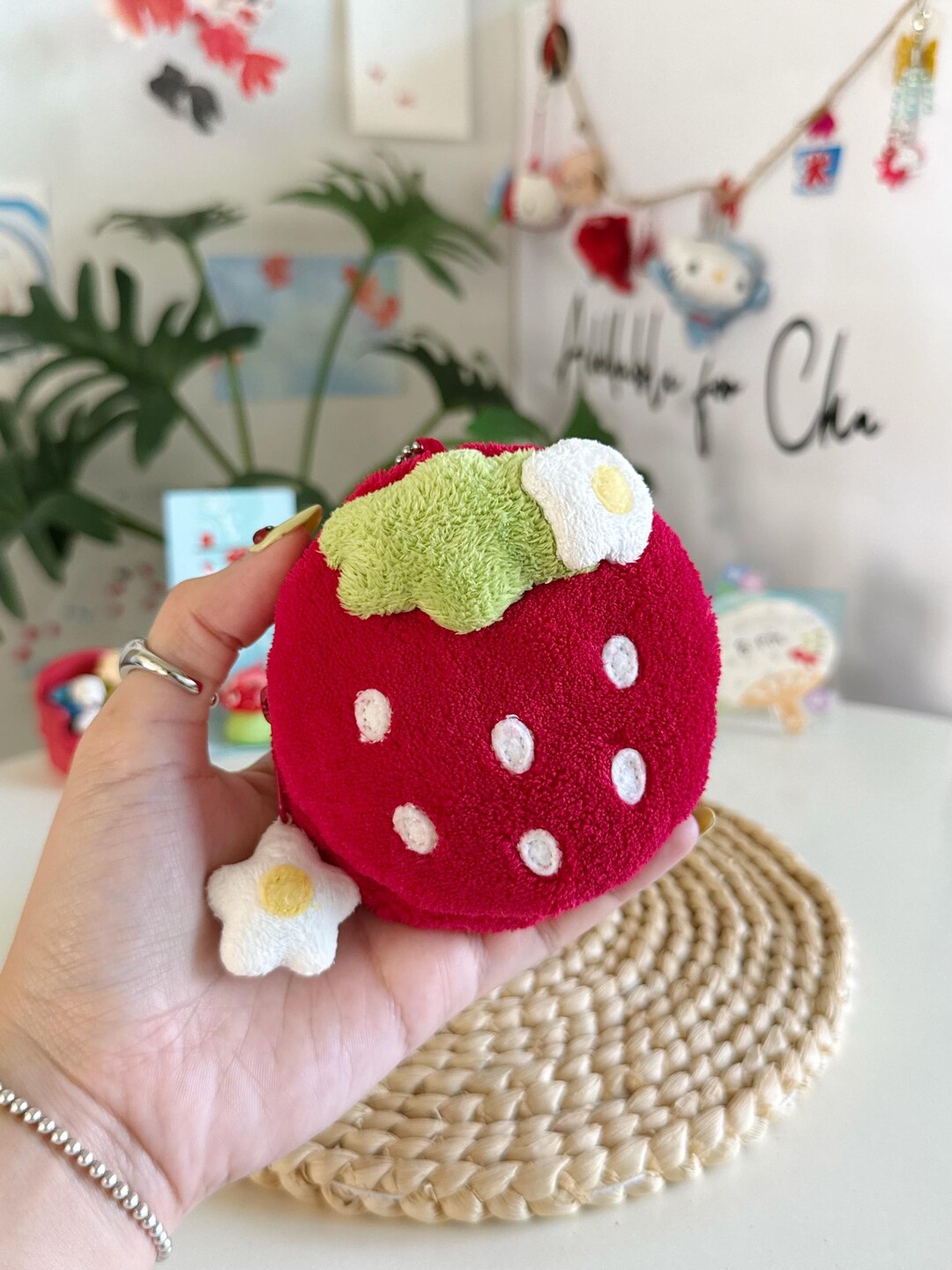 Mother Garden Strawberry Coin Pouch Strawberry Keychain Kawaii Plush - Etsy