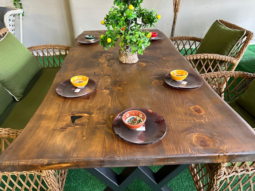 Medieval Table, Live Edge Wooden Table, Kitchen Dining Table, Living ...