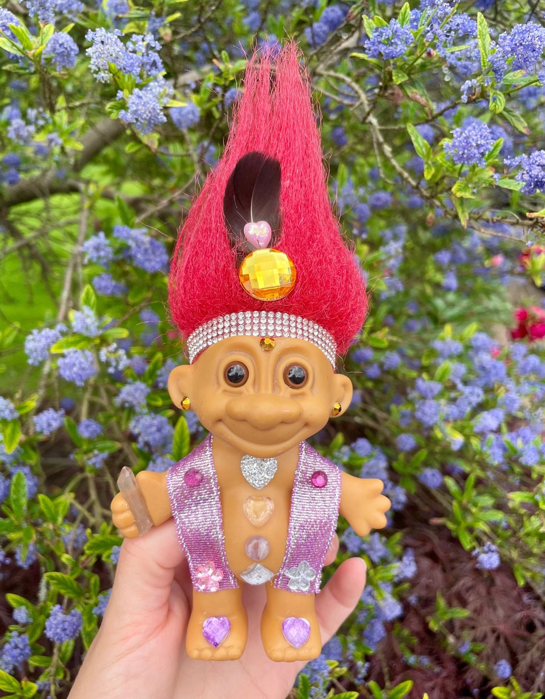 CRYSTAL TROLL Quirky Novelty Kitsch Dopamine Decor Lucky Totem Crystal ...