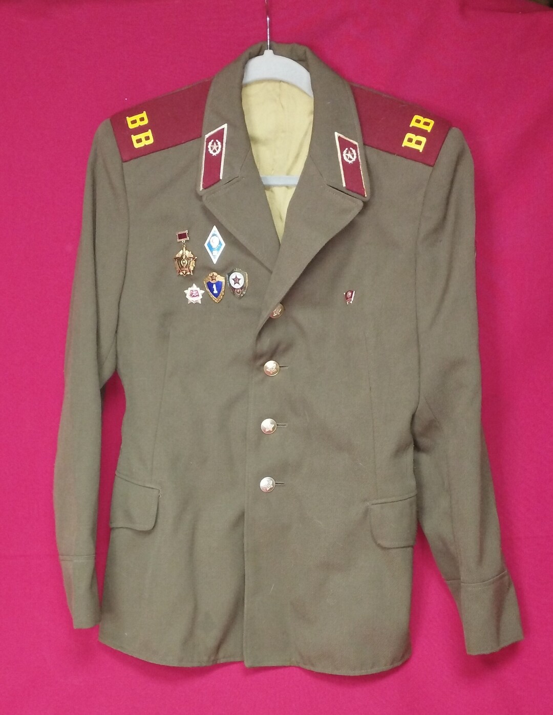 Russian Soviet MVD BB Soldier Parade Uniform Wool Jacket 6 Badges USSR ...